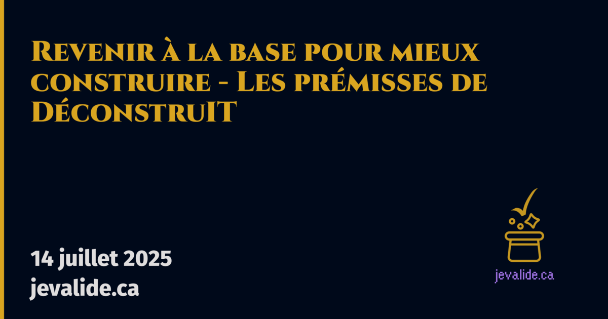 Revenir à la base pour mieux construire - Les prémisses du Mentorat ...